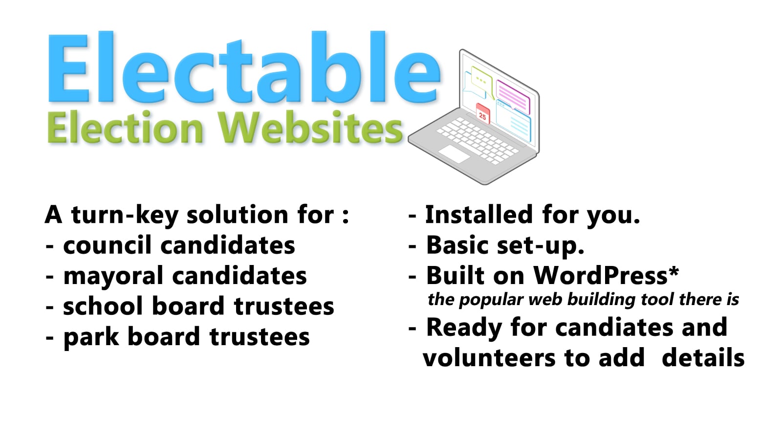Election Campaign Websites For Candidates in Municipal and School Board ...